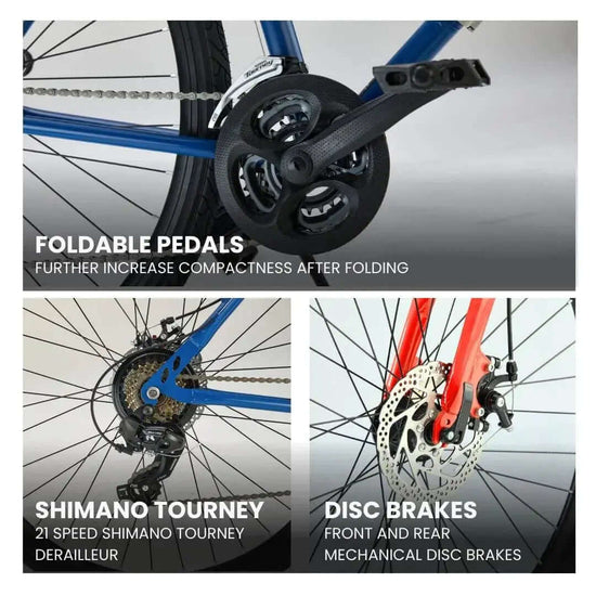 Hornback M1 | 21-Speed Full size Folding Hybrid Cycle